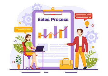 Sales process with steps of communication Vector Image