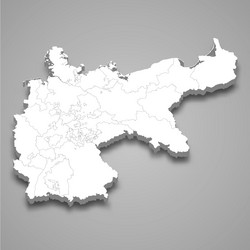 3d isometric map of weimar republic isolated with Vector Image