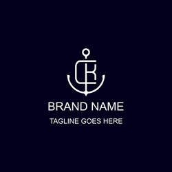 Vintage label with an anchor and letter made Vector Image