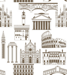 Background with famous italian landmarks Vector Image