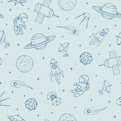 Childish seamless pattern hand drawn space Vector Image