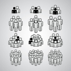 People group icons Royalty Free Vector Image - VectorStock