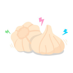 Garlic set whole and sliced cloves natural Vector Image
