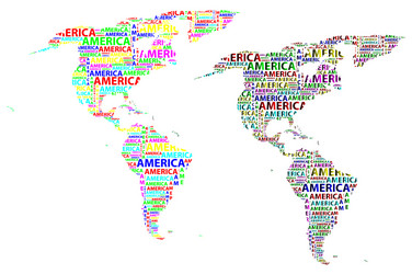 Map of continent america Royalty Free Vector Image