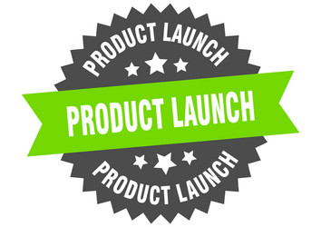 Product launch label isolated seal Royalty Free Vector Image