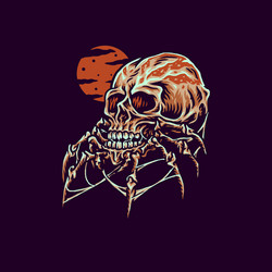 Spider skull Royalty Free Vector Image - VectorStock