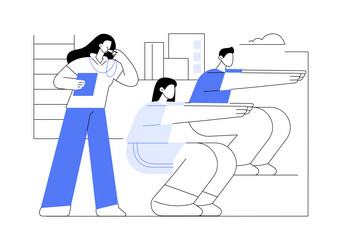 Training group isolated cartoon Royalty Free Vector Image