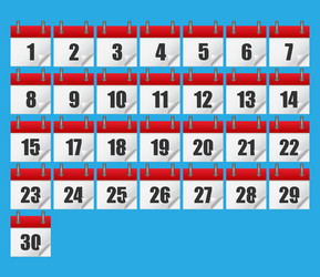 Calendars for all 31 days a month calendar Vector Image