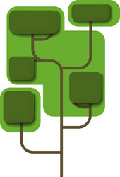 Cartoon green trees in paper cut Royalty Free Vector Image