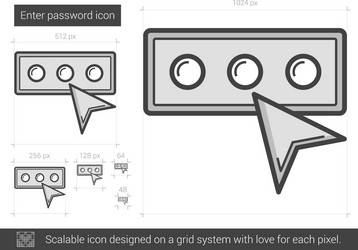 Enter password line icon Royalty Free Vector Image