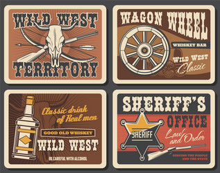 Set of wild west logos Royalty Free Vector Image