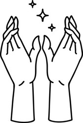 Hand Reaching Up Drawing