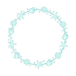 Seashells border divider sea and ocean design Vector Image