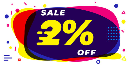 2 off sale banner flash big super promotion Vector Image