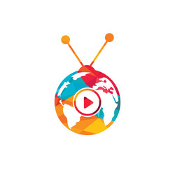 Global tv logo design concept Royalty Free Vector Image