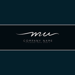 Mu signature logo - handwritten logo template Vector Image