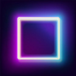 Blue and violet neon color rectangle frame Vector Image