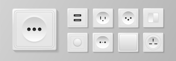 Wall switch sockets Royalty Free Vector Image - VectorStock