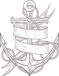Anchor and rope coloring book Royalty Free Vector Image