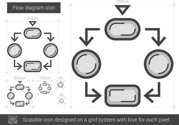 Flow diagram line icon Royalty Free Vector Image