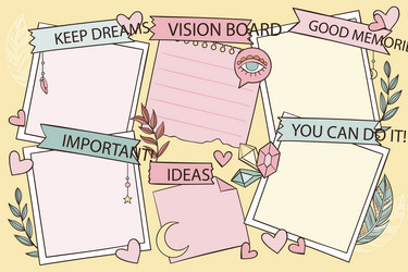 Hand drawn vision board Royalty Free Vector Image