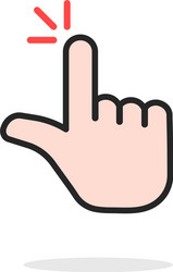 Click hand outline icon linear style sign Vector Image