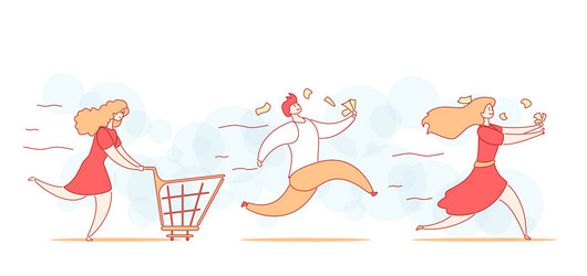 Modern cartoon flat character customerblack Vector Image