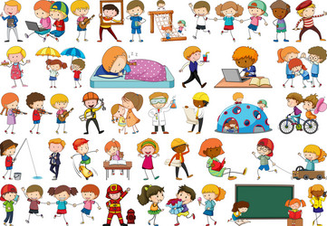 Set simple characters Royalty Free Vector Image
