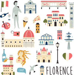 Florence icons set traditional symbols Royalty Free Vector