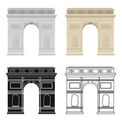 Triumphal arch icon in cartoon style isolated Vector Image