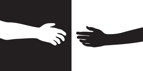 Two hands Royalty Free Vector Image - VectorStock