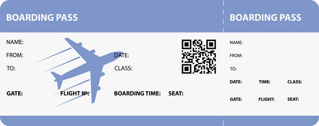 Blue boarding pass Royalty Free Vector Image - VectorStock