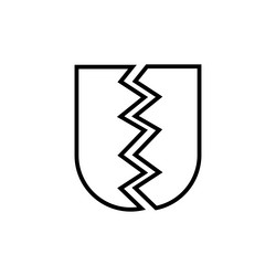 Broken shield icon Royalty Free Vector Image - VectorStock