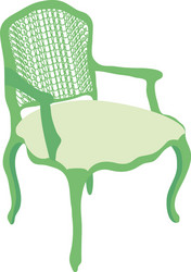 Green classic chairs design colorful design Vector Image
