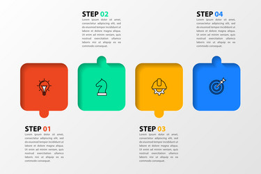 Infographic template 4 circles in a row Royalty Free Vector
