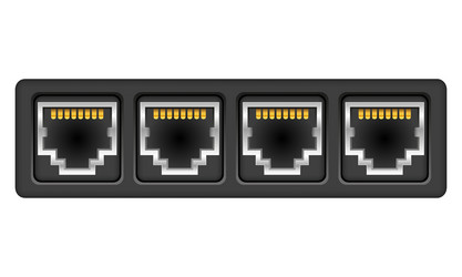 Lan connector for internet transmission Royalty Free Vector
