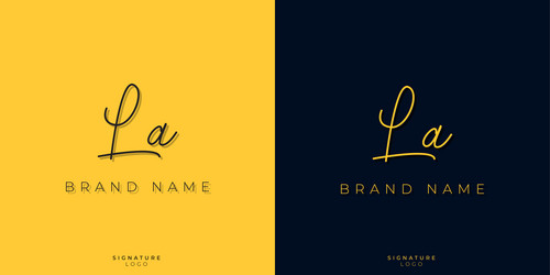Initial letters la monogram logo design bundle Vector Image