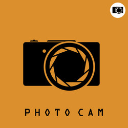 Moon camera logo Royalty Free Vector Image - VectorStock