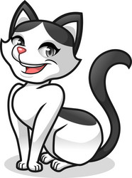 Sitting cat cartoon comic animal character Vector Image