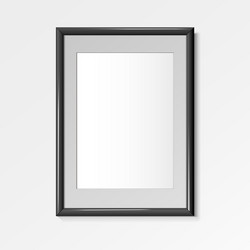 Realistic black horizontal frame for an image a4 Vector Image