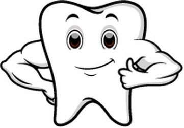 Strong tooth cartoon Royalty Free Vector Image