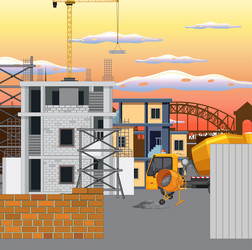 Building construction scene Royalty Free Vector Image