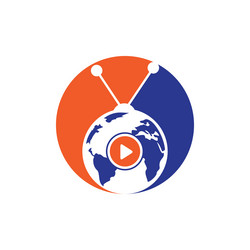 Global tv logo design concept Royalty Free Vector Image