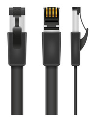 Lan plug for internet transmission Royalty Free Vector Image