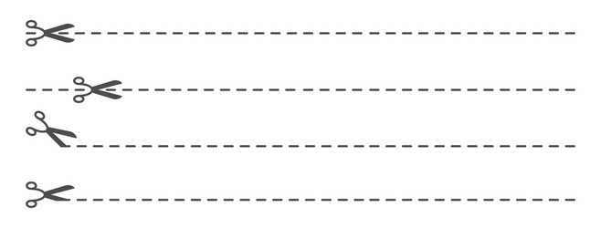 Scissors cut line paper coupon icon snip Vector Image