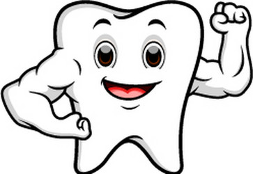 Strong tooth cartoon Royalty Free Vector Image