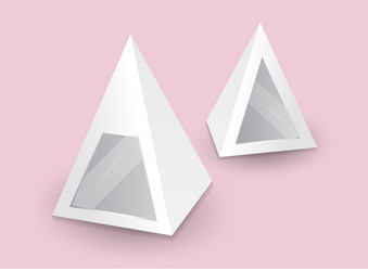 White 3d pyramid - box packaging design Royalty Free Vector