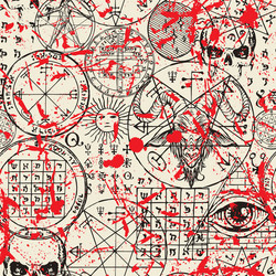 Abstract seamless pattern on occult theme Vector Image