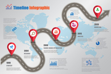 Road journey infographic trip directional map Vector Image