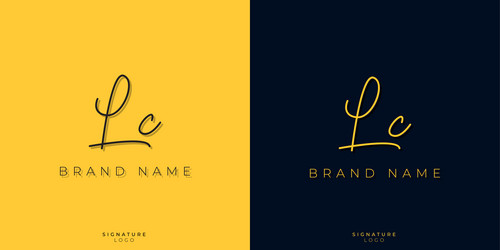 Initial letters lc monogram logo design bundle Vector Image